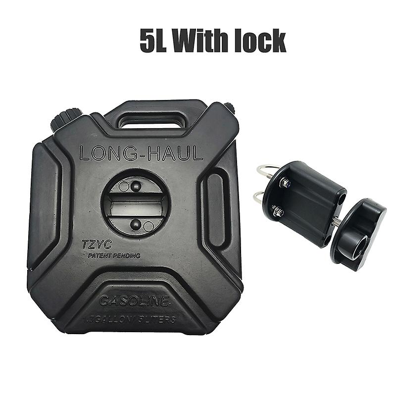 5l With Lock Portable Jerry Can Gas Fuel Tank Plastic Petrol Car Gokart ...