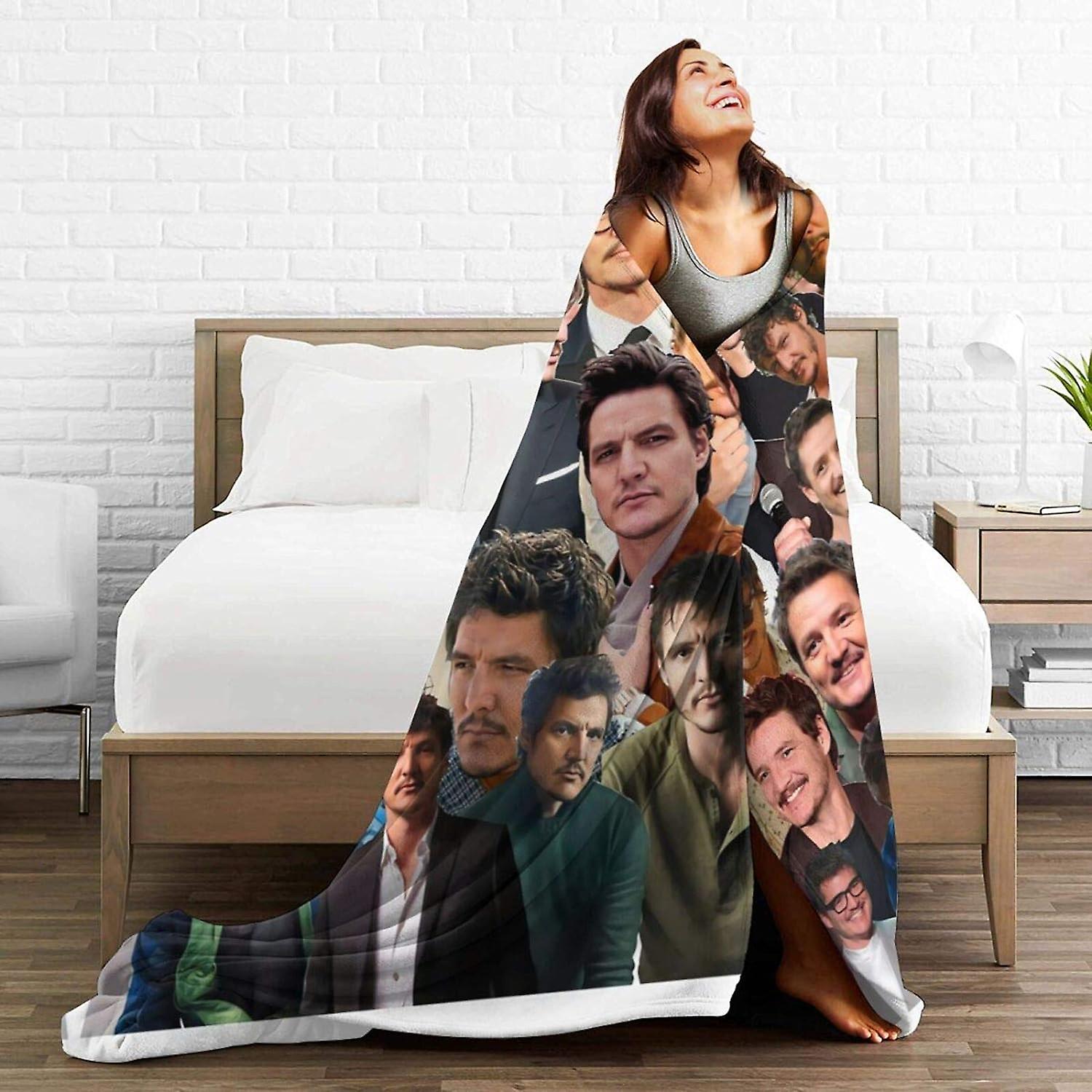 Pedro Pascal Photo Collage Soft and Comfortable Warm Fleece for Sofa ...