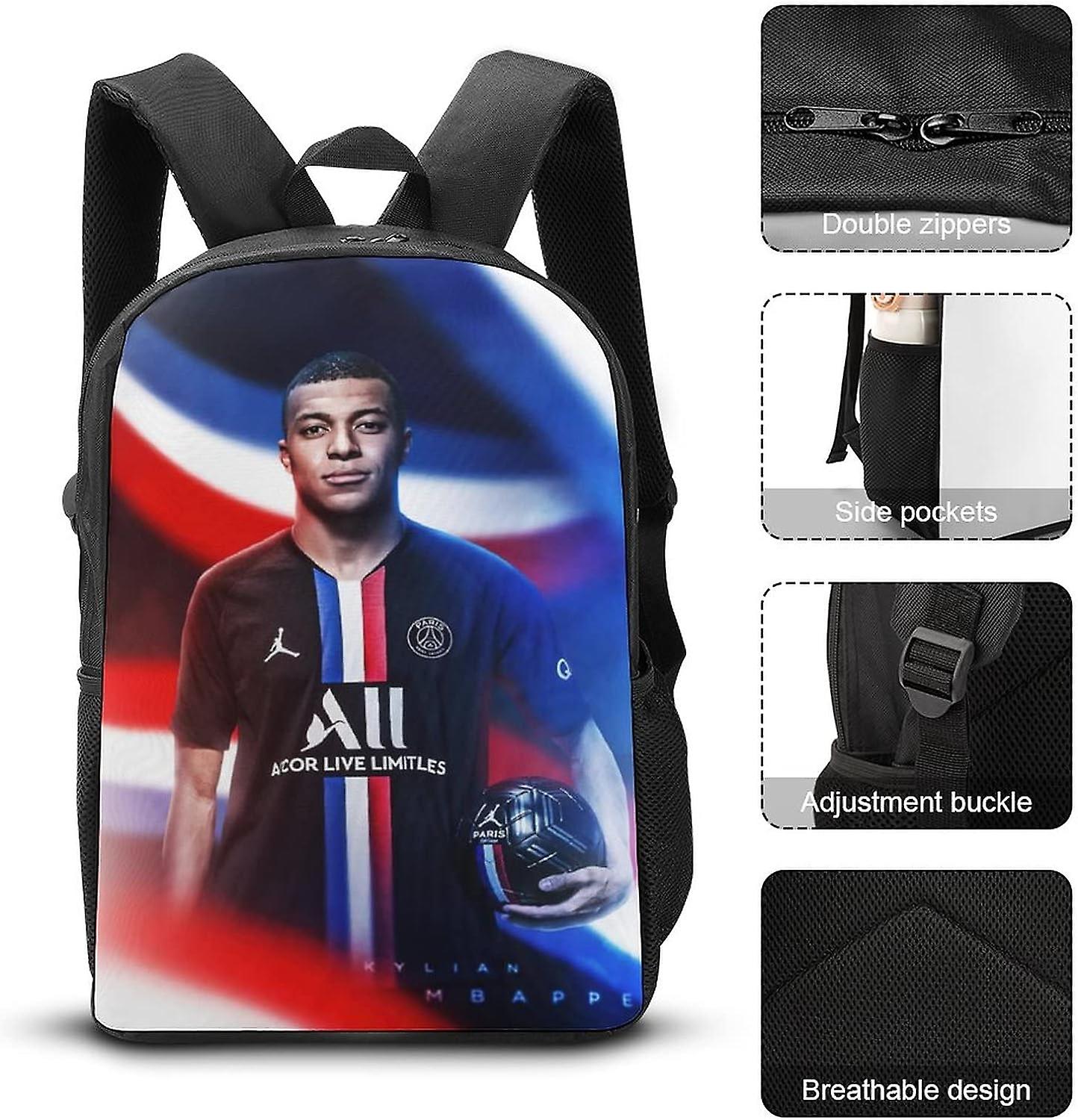 BIPERA Mbappe Bookbags 3D Printed Football Player School Backpacks Boys ...