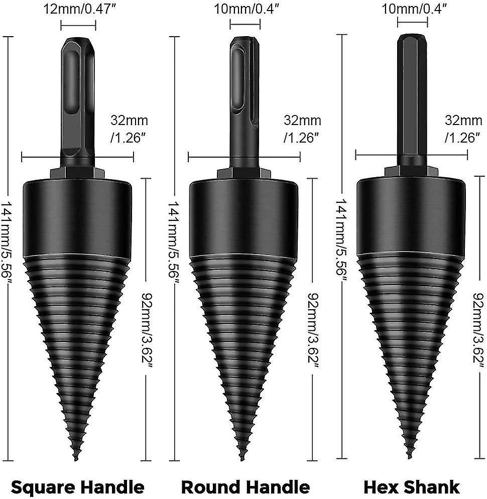 Firewood Log Splitter Drill Bit,3pcs Removable Cones Kindling Wood ...