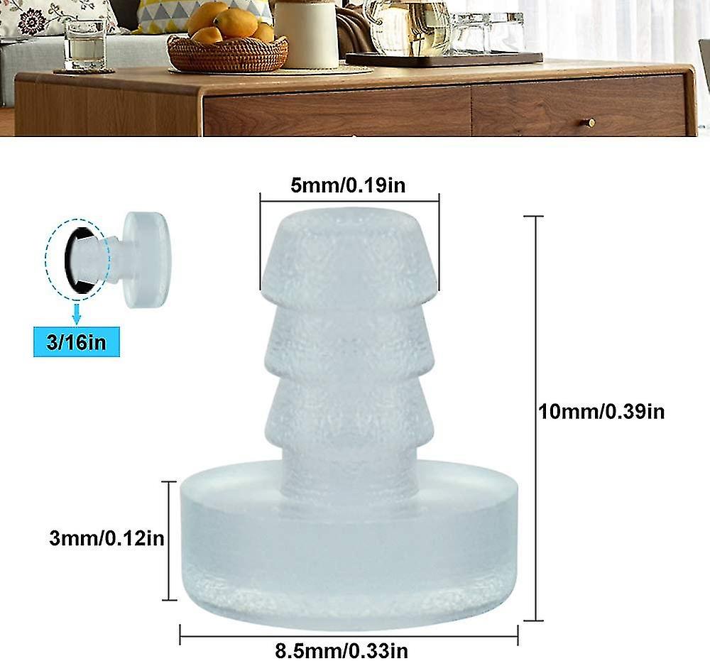 40 Pcs Silicone Wall Mounted Door Stopper Glass Table Bumpers With Rod ...