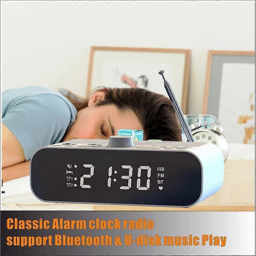 Radio Controlled Alarm Clock, FM Radio, with Bluetooth Speaker, with ...