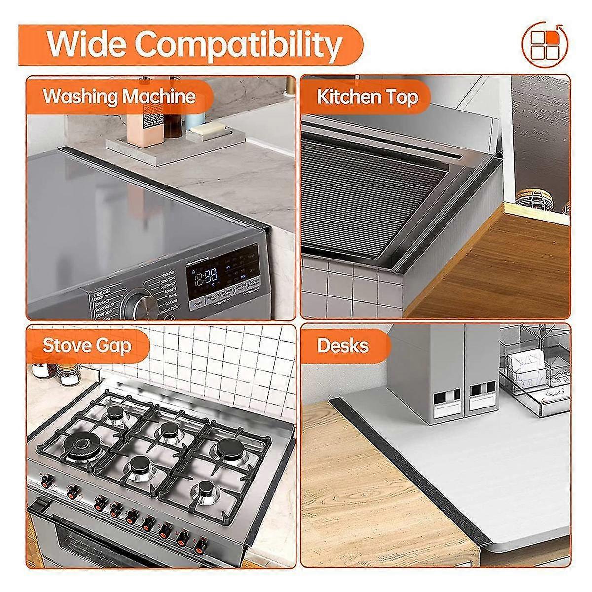 Stainless Steel Stove Space Covers, Kitchen Stove Counter Space Filler ...