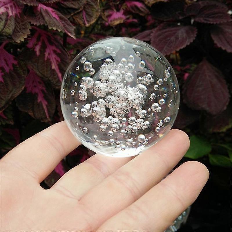 Transparent Bubbles Sphere Faux Crystal Glass Ball Home Office Ornament ...