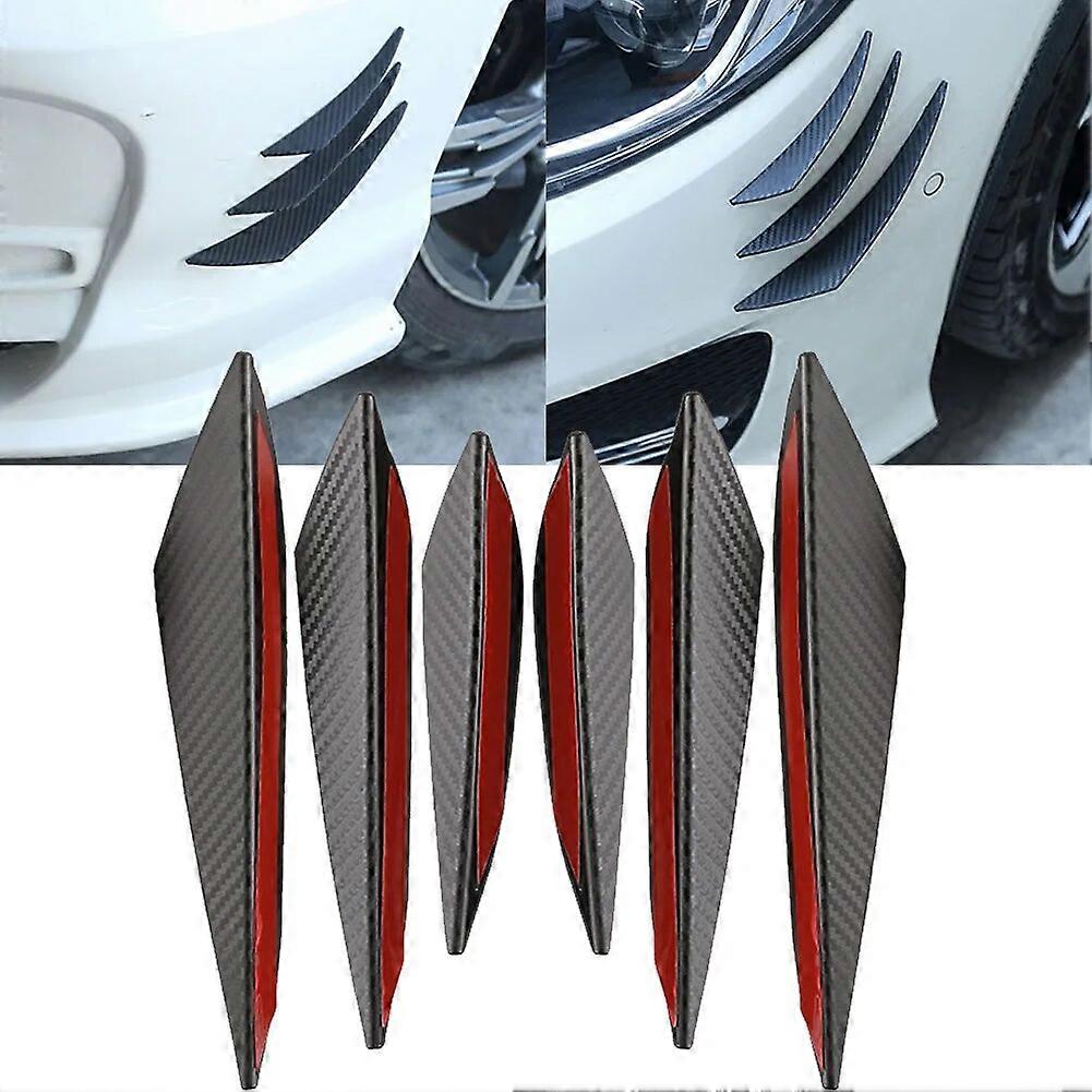 4/6pcs Car Front Bumper Lip Decoration Diffuser Shunt Fin Body Spoiler ...