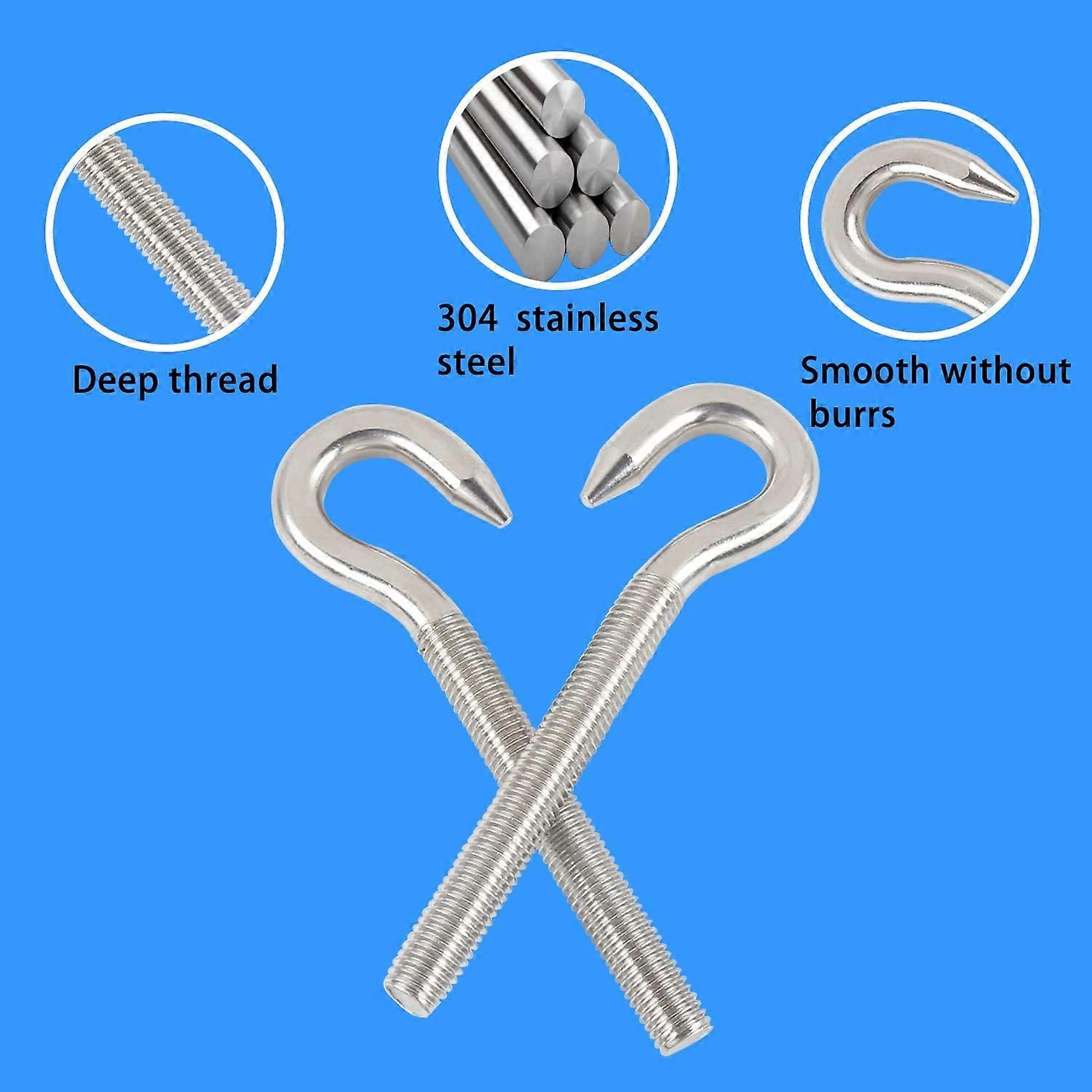 M12 304 Stainless Steel Ring Screws with Round Head Screw Hook Round ...