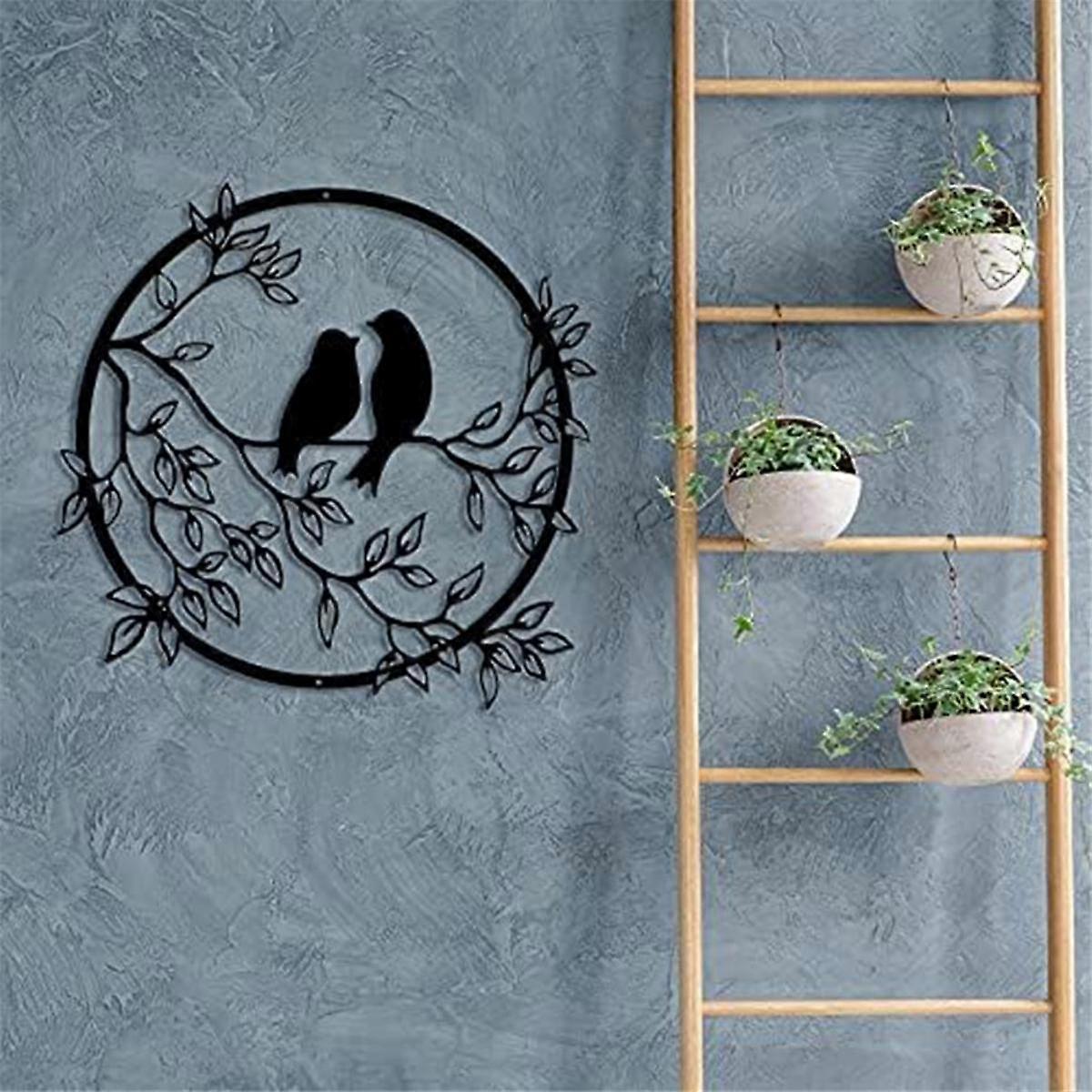 Metal Wall Art Bird on Tree Branch Metal Bird Wall Silhouette Bird Wall ...