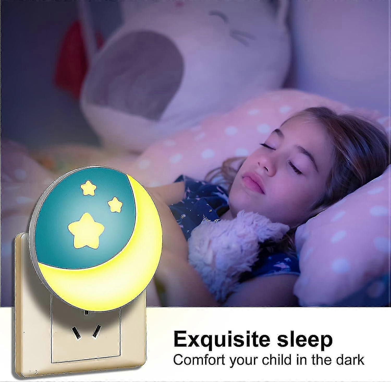 Pack Of 2 Night Light Children's Socket With Twilight Sensor Motif Star ...