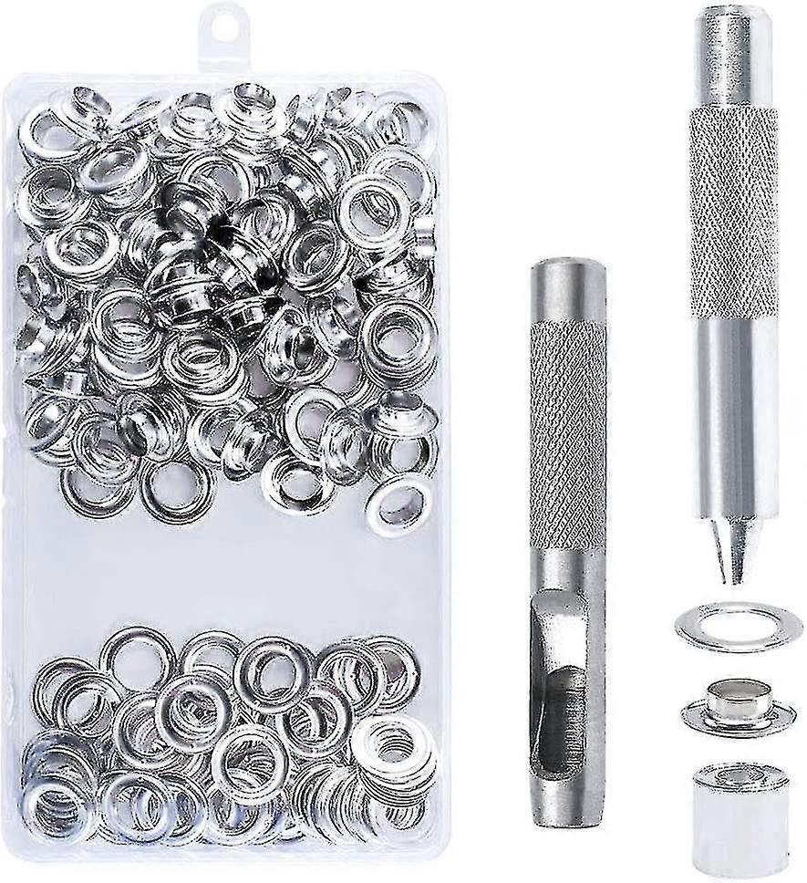 100pcs Sets Eyelets 14mm Grommet Kit Eyelets Tools Metal Grommet Eyelet ...