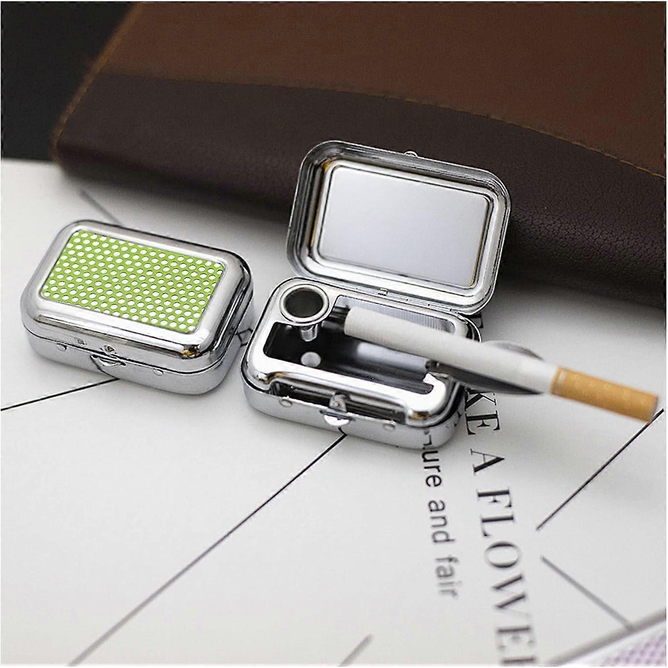 Mini Portable Ashtray, Pocket Ashtray Windproof Ashtray with Lid Square ...