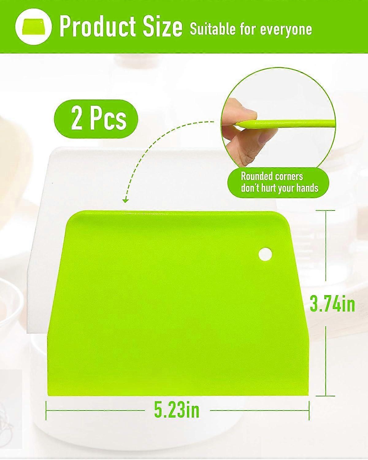 (2PCS) Dough Scraper Bowl Scraper Food safe Plastic Dough Cutter ...