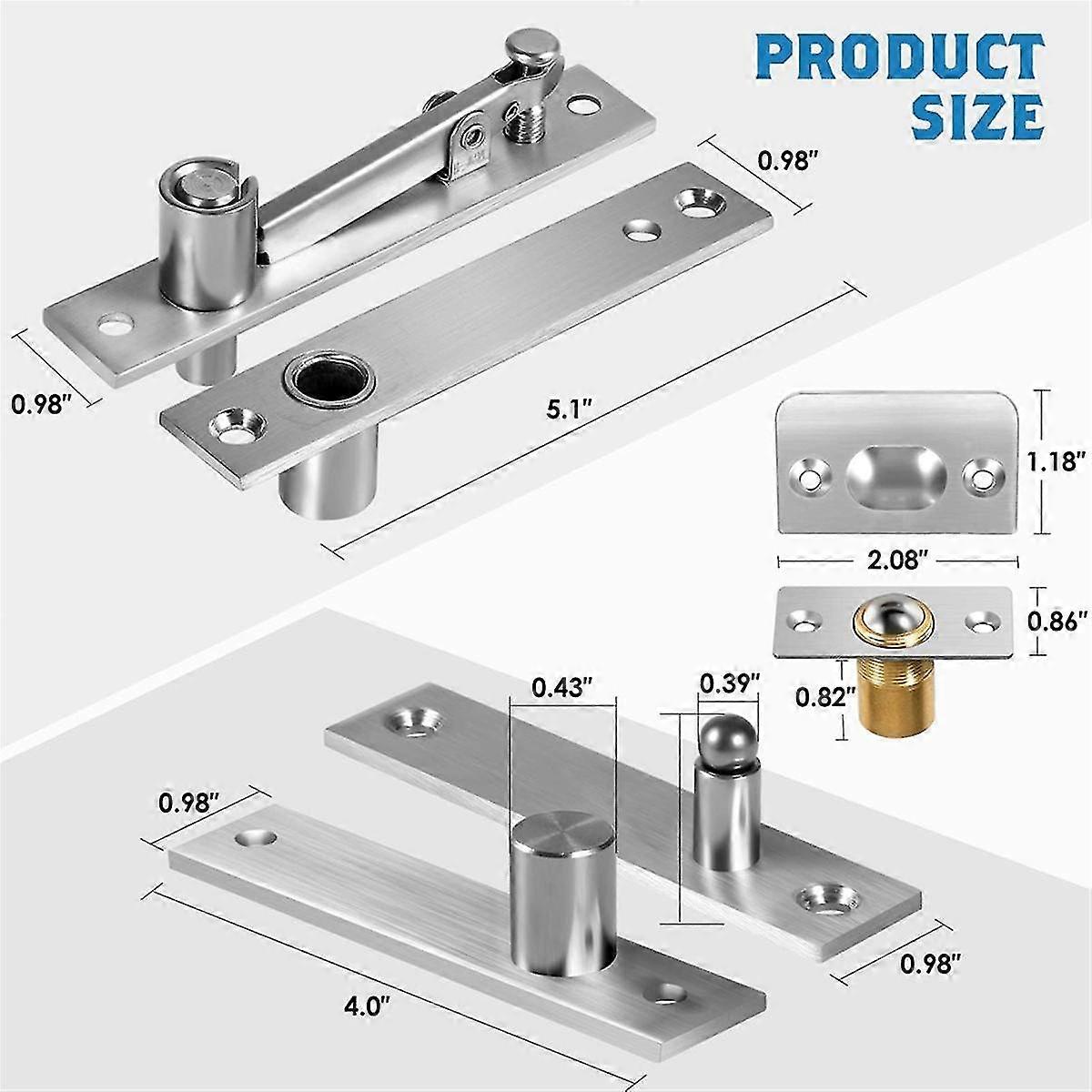 Door Pivot Hinges Heavy Duty Hinges for Max 200 Lb Wood Doors ,Pivot ...