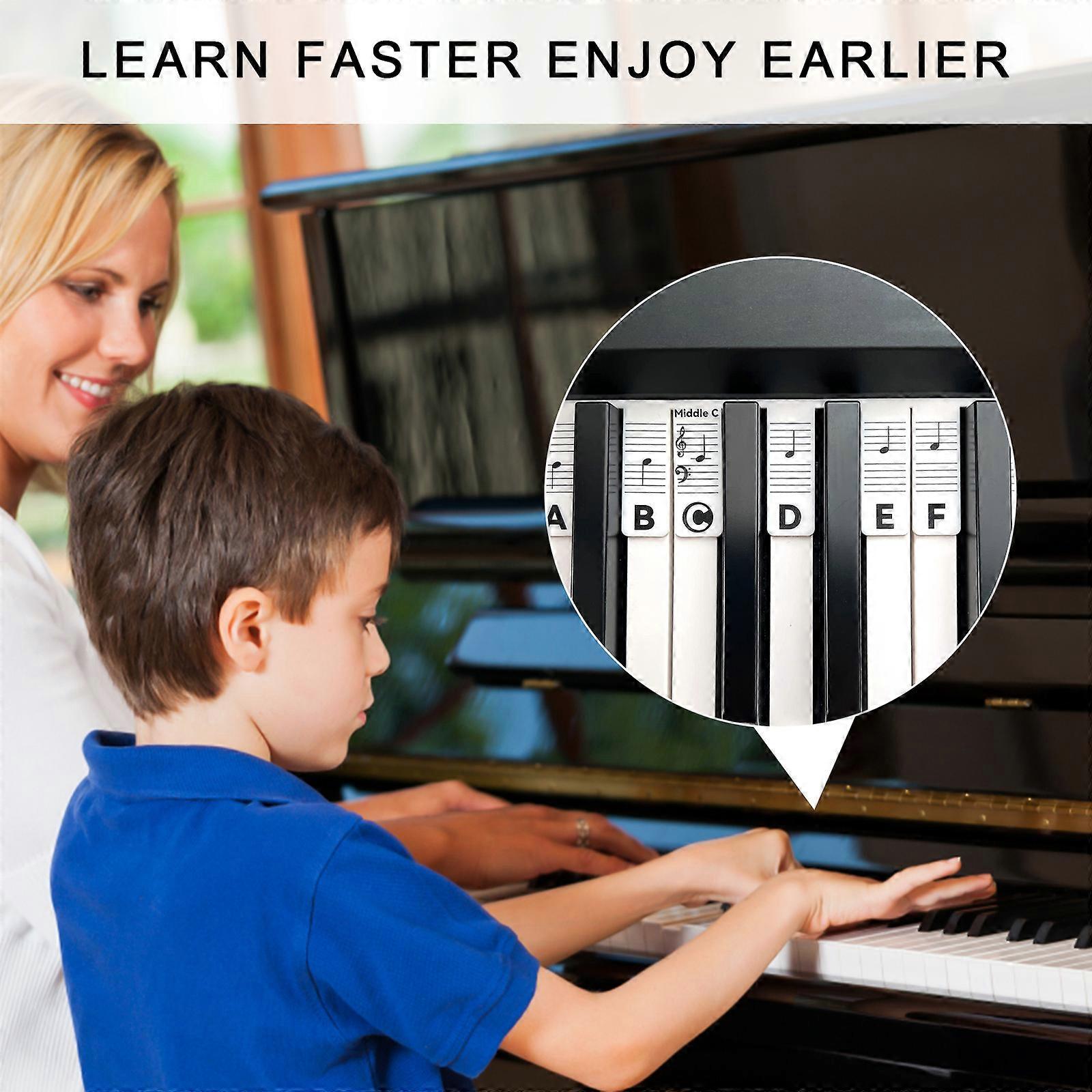Piano Keyboard Overlay Piano Notes Guide 88 Keys Detachable For ...