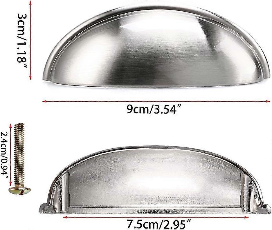 8pcs Shell Shaped Knob Handle, Satin Nickel, Hides Screws, Decorate ...