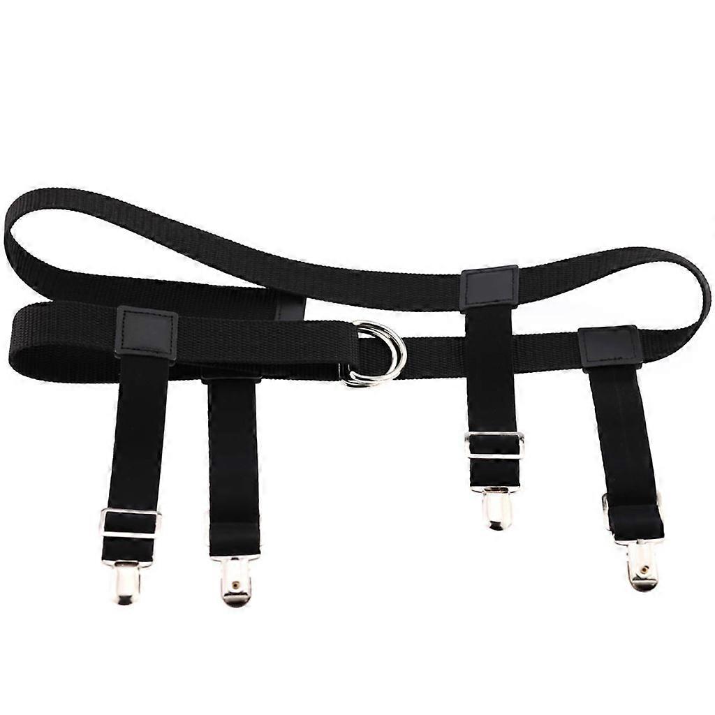 Mens Womens Elastic Nylon Waist Belt with Garter Suspender Clip ...