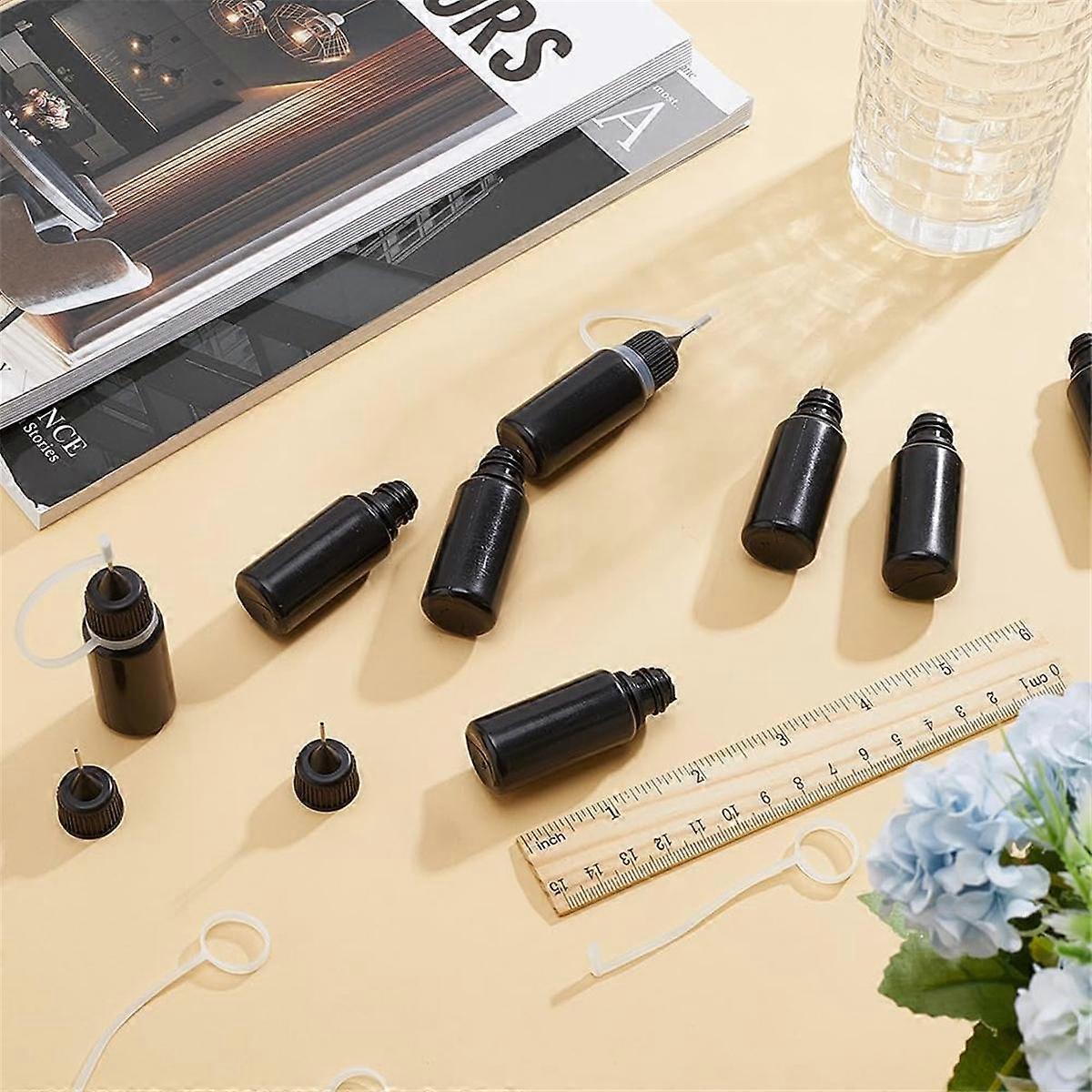 10Pcs Precision Tip Applicator Bottles Black Metal Needle Plastic ...