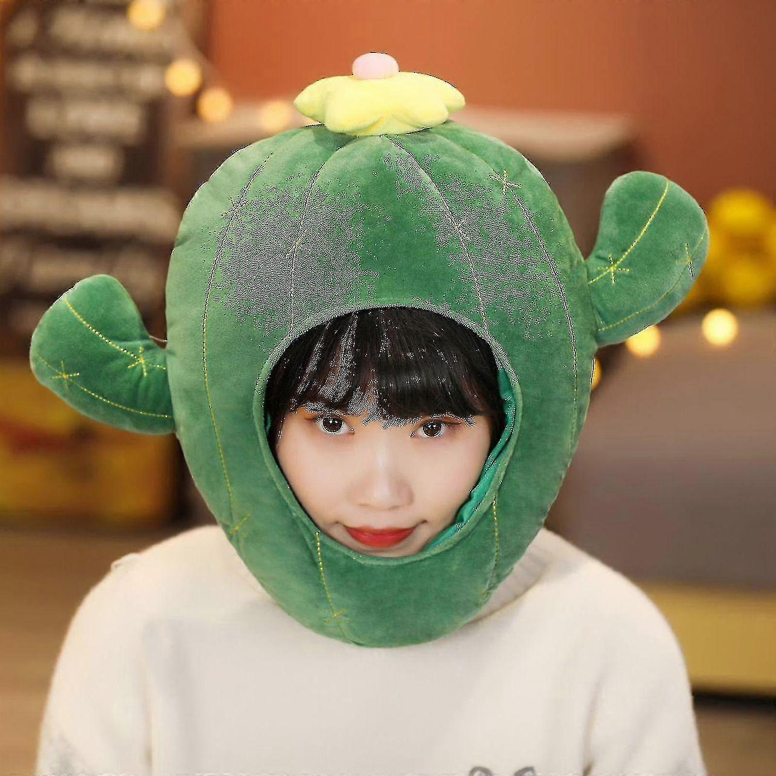 Cartoon Funny Adorable Plush Cactus Hat Cosplay Costume Dress Up Hat ...
