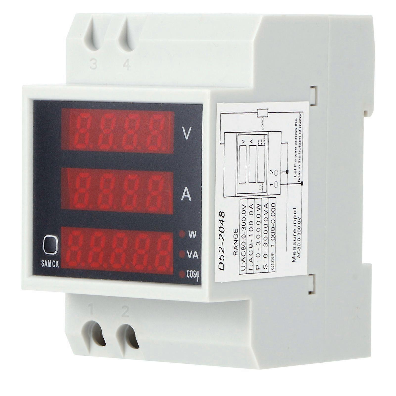 Din Rail Voltage Current Meter Digital Multimeter Power Factor Tester ...