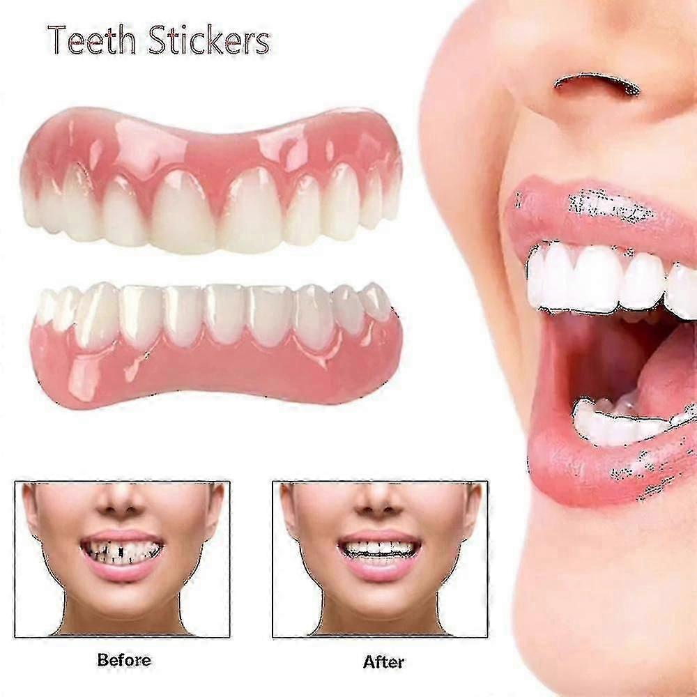 Extra Thin Fake Bright White Tooth Veneers Silicone Soft Safe Adhesive ...