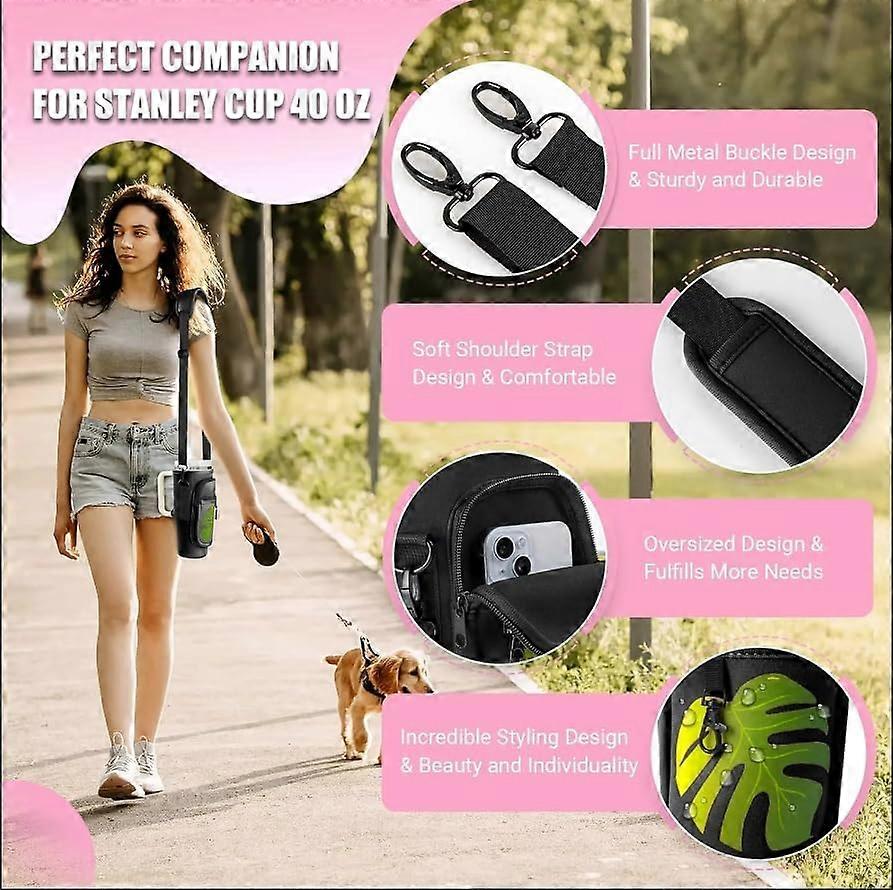 Water Bottle Carrier Bag with Phone Pocket for Stanley 40/30 oz ...