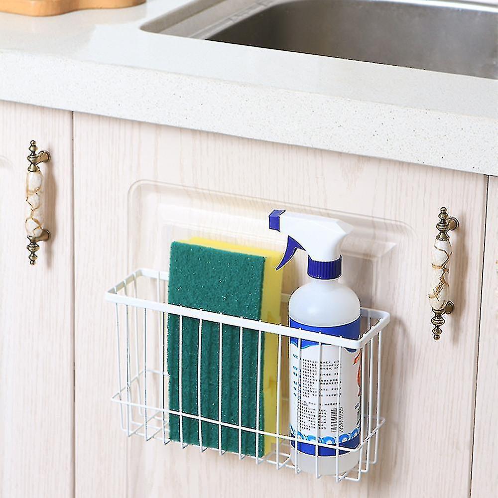 Self-adhesion Kitchen Bathroom Iron Basket Bin Storage Rack Mesh ...