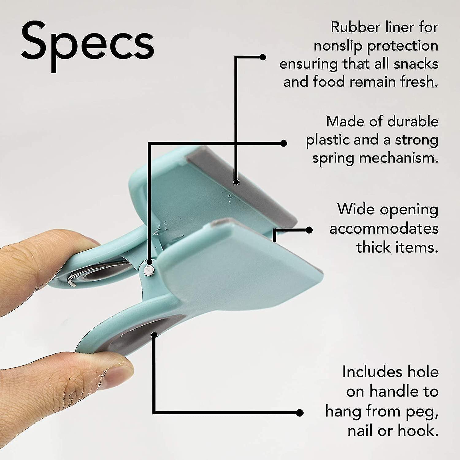 Set Of Four Large Heavy Duty Bag Clips, 5" Chip Bag Clips, Large Food ...