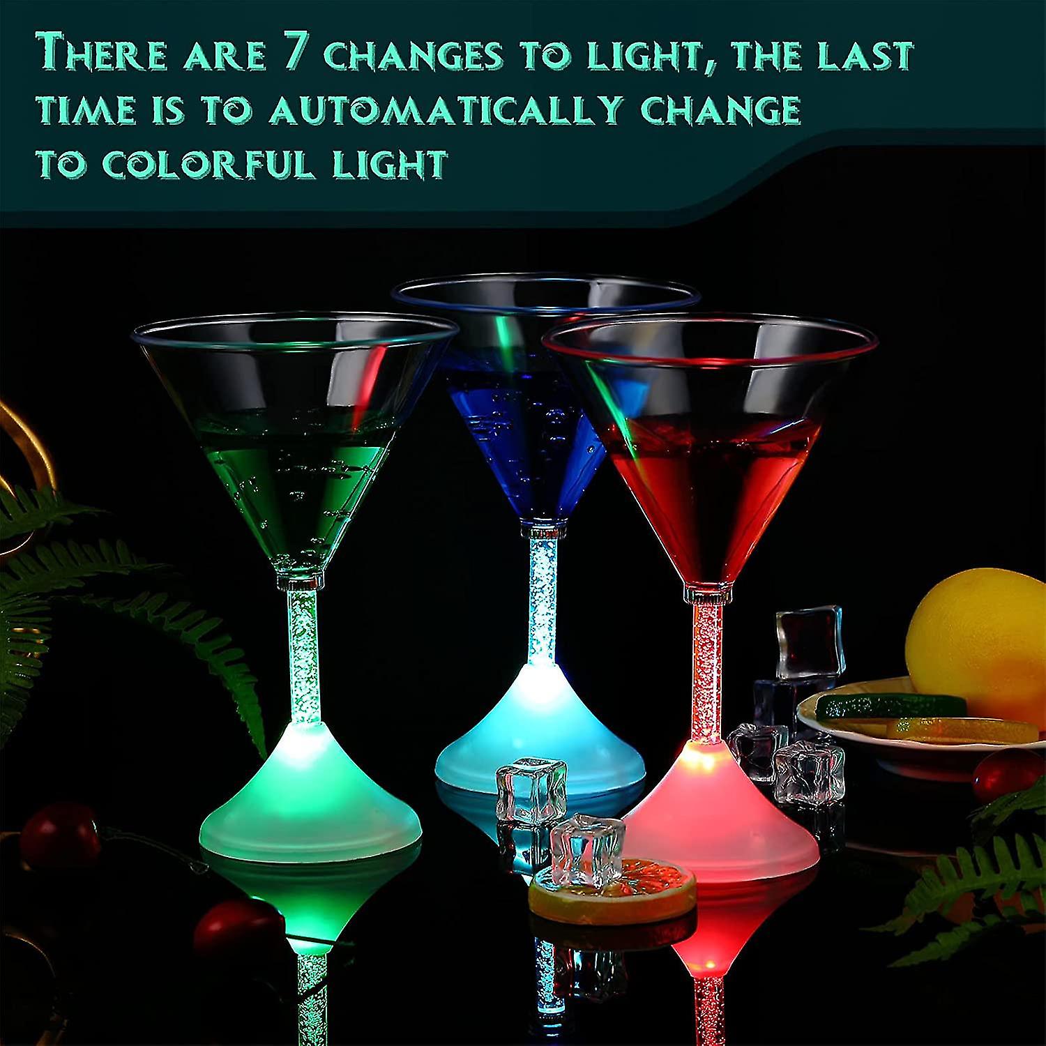New 4 Pack Led Plastic Cocktail Glasses Light Up Glasses Cocktail Glass ...