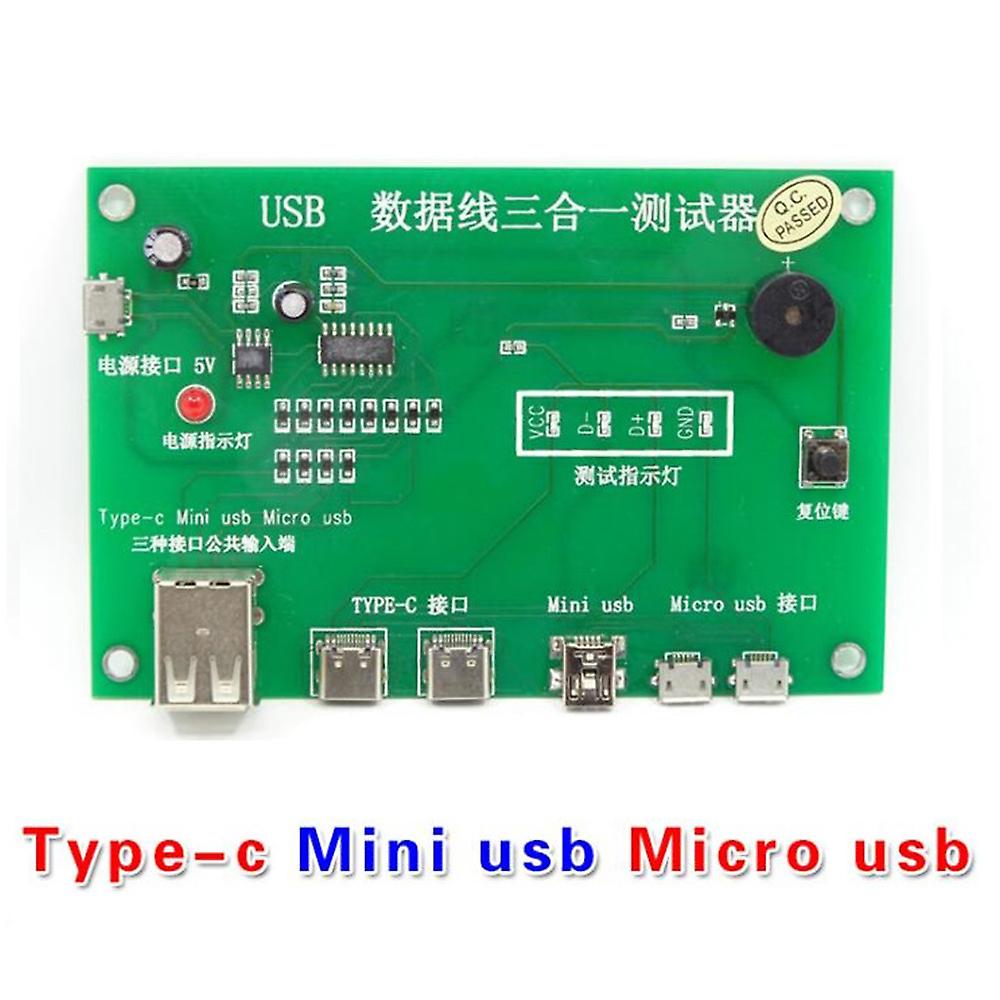 Usb Cable Tester, Data Wire Test Fixture Precise Type-c/mini Usb/-usb ...