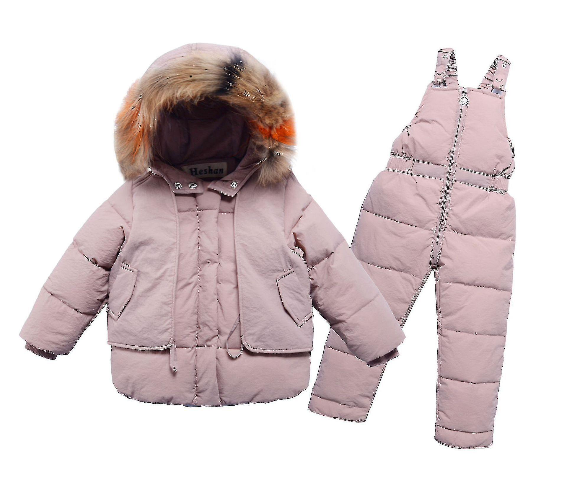 Kids Winter Puffer Jacket And Snow Pants 2-piece Skisuit Set | Fruugo UK
