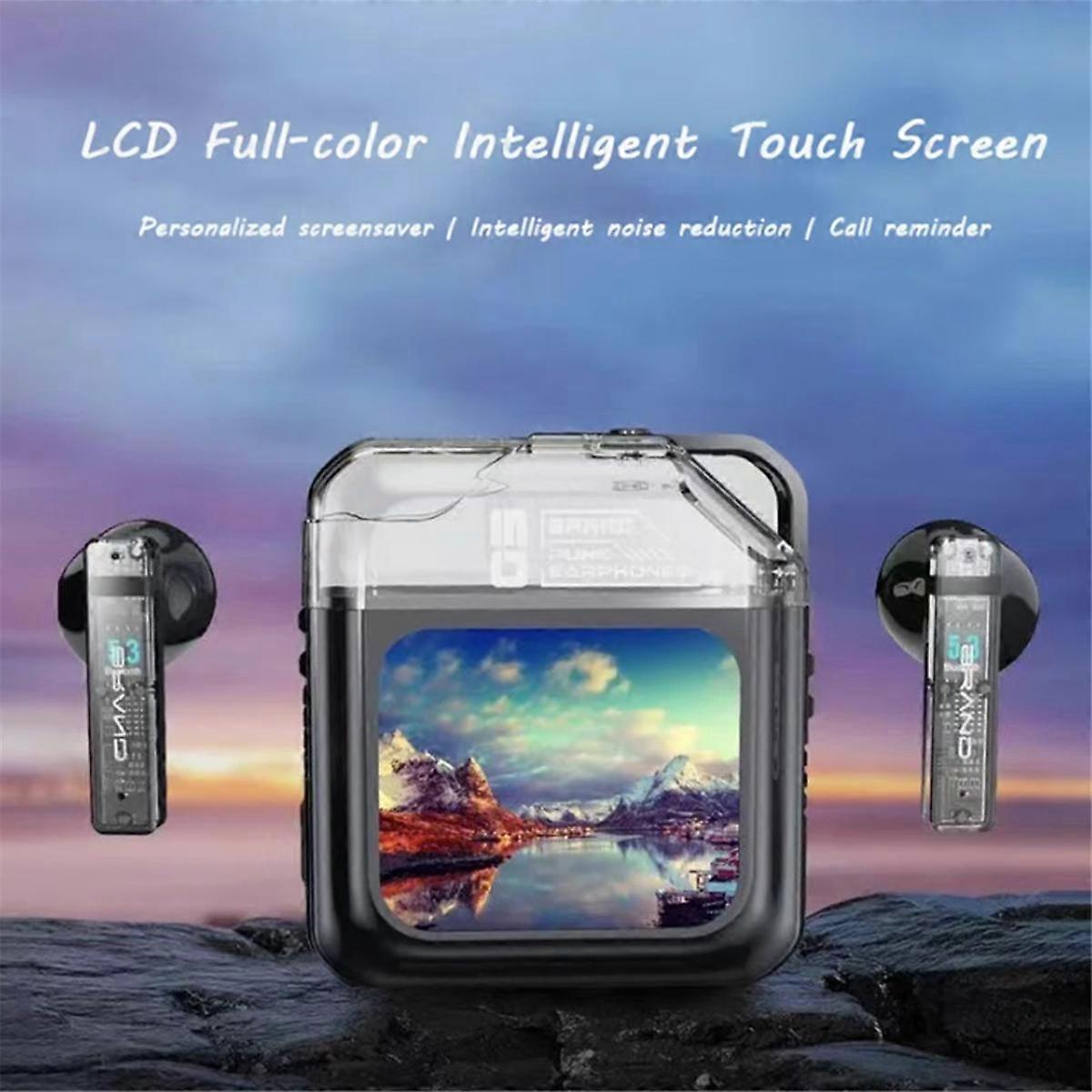 LED Full-Color Touch Screen Bluetooth Earphones Active Noise Reduction ...