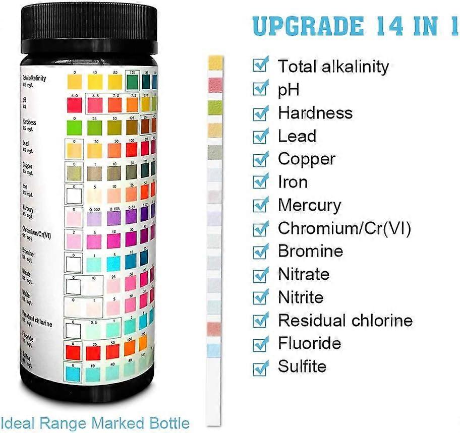 50pcs Water test strips drinking water, 14 in 1 water test strips for ...