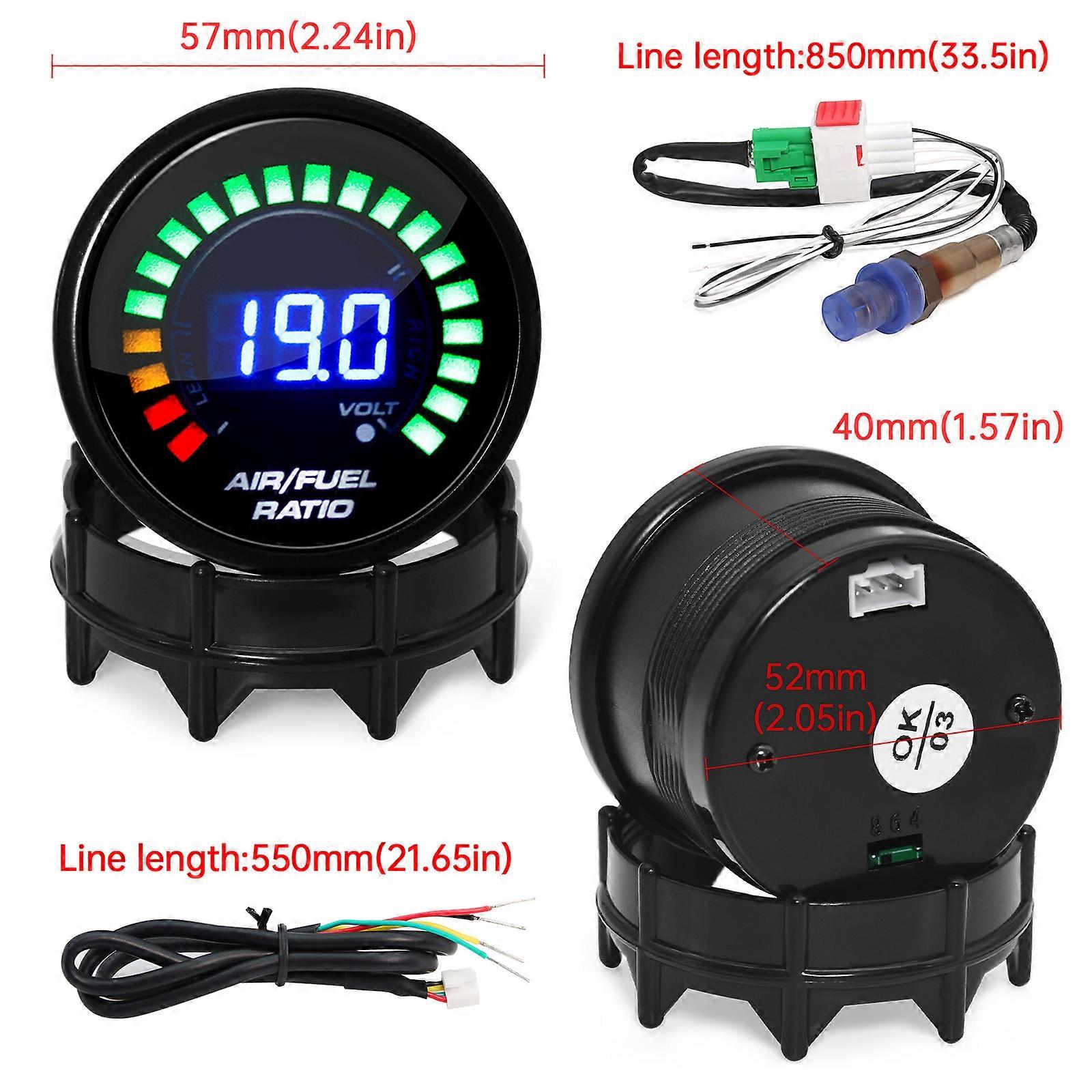 Car Gauge AFR 2 in 1 Racing Gauge with Narrowband O2 Oxygen Sensor 52mm ...