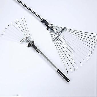 2024 Garden Leaf Rake Metal Adjustable Garden Rake Extendable Weed Rake ...