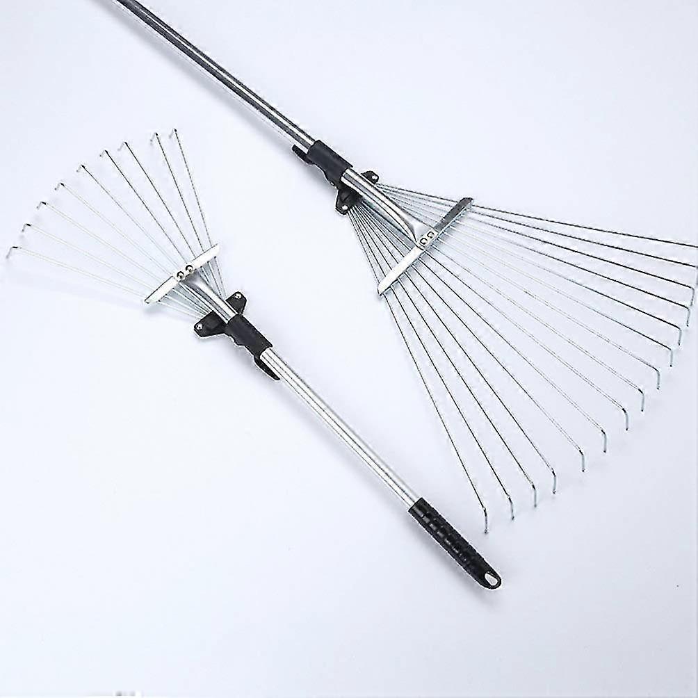 2024 Garden Leaf Rake Metal Adjustable Garden Rake Extendable Weed Rake ...