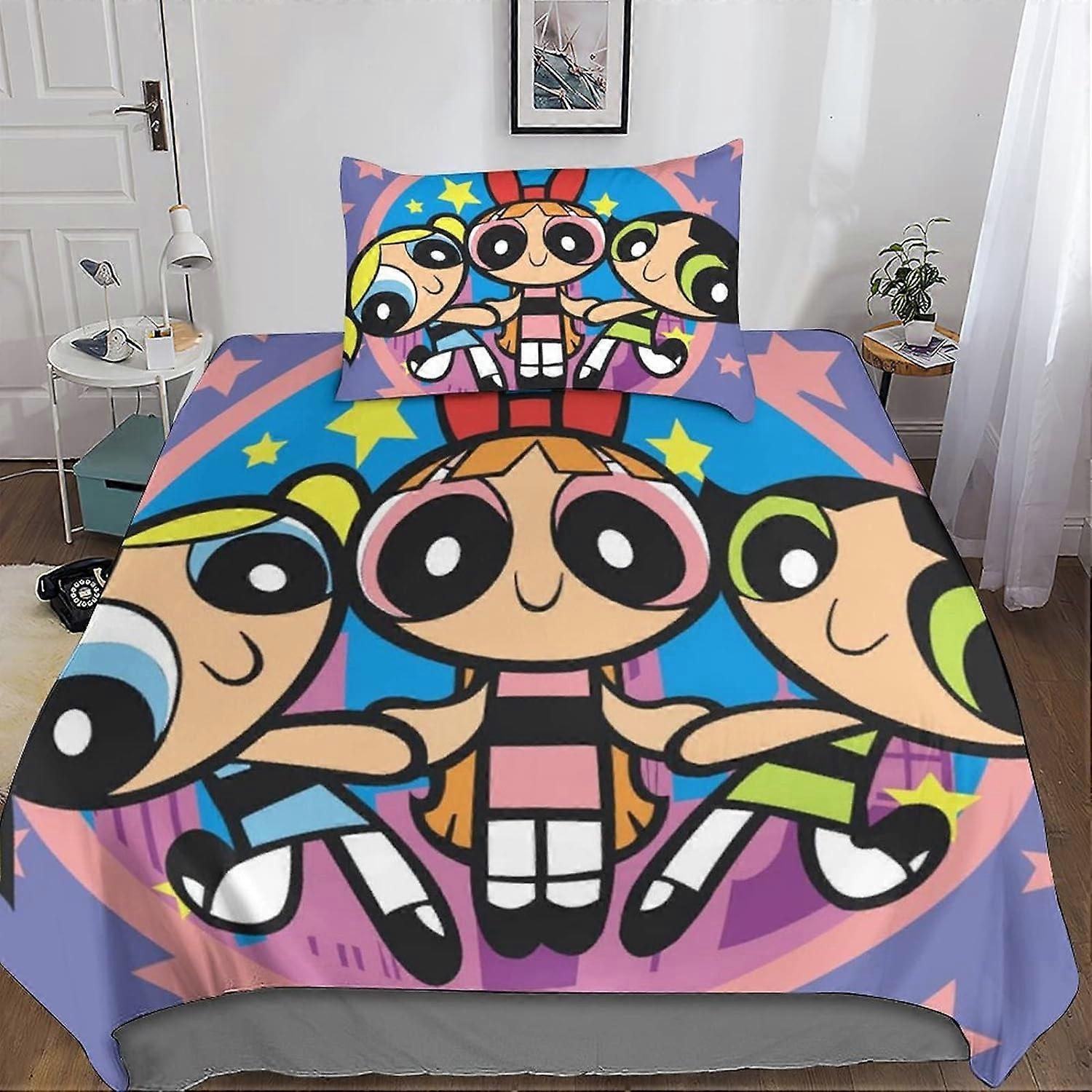 Powerpuff Girls Bedding Set 3D Duvet Cover, Printed 2 Pieces, Anime ...