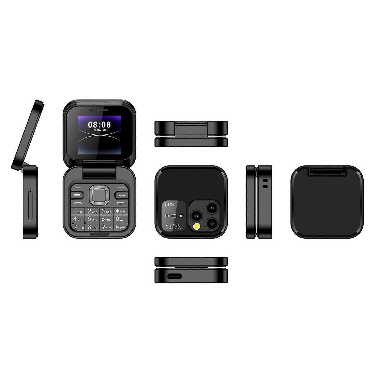2024 New Mini Flip Mobile Phone 2 SIM Card Small Display Foldable Cell ...
