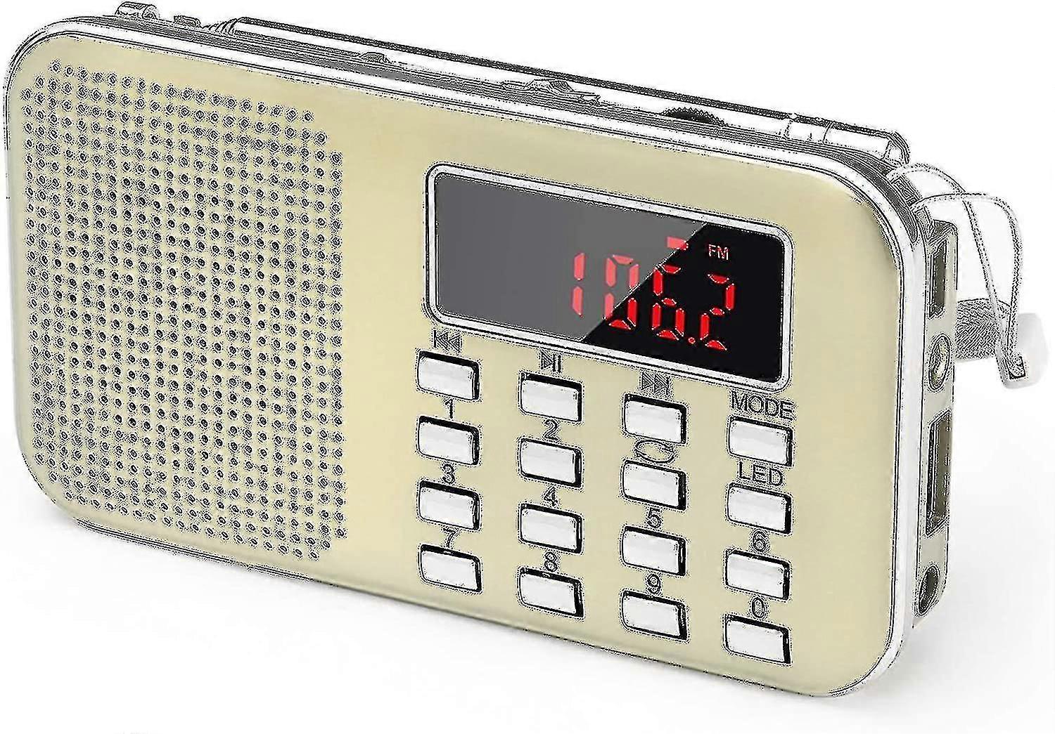Mini Portable Radio Fm Pocket Radio With Led Flashlight, Digital Radio ...