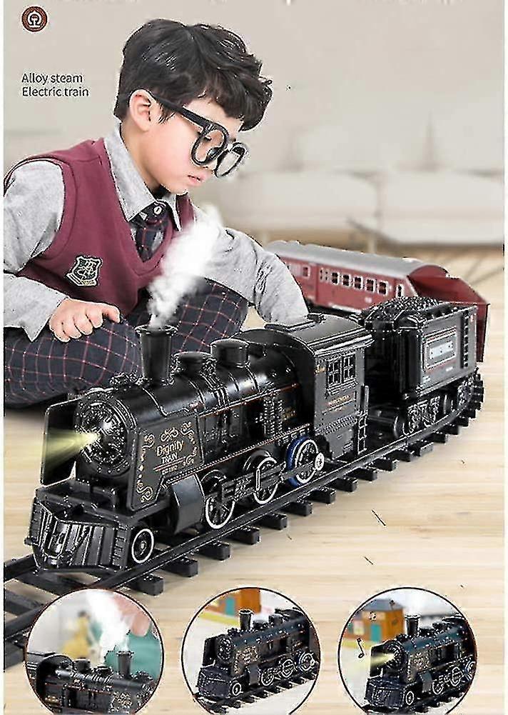 Electric Road Model Toy, Steam Locomotive Charging Train Set With ...