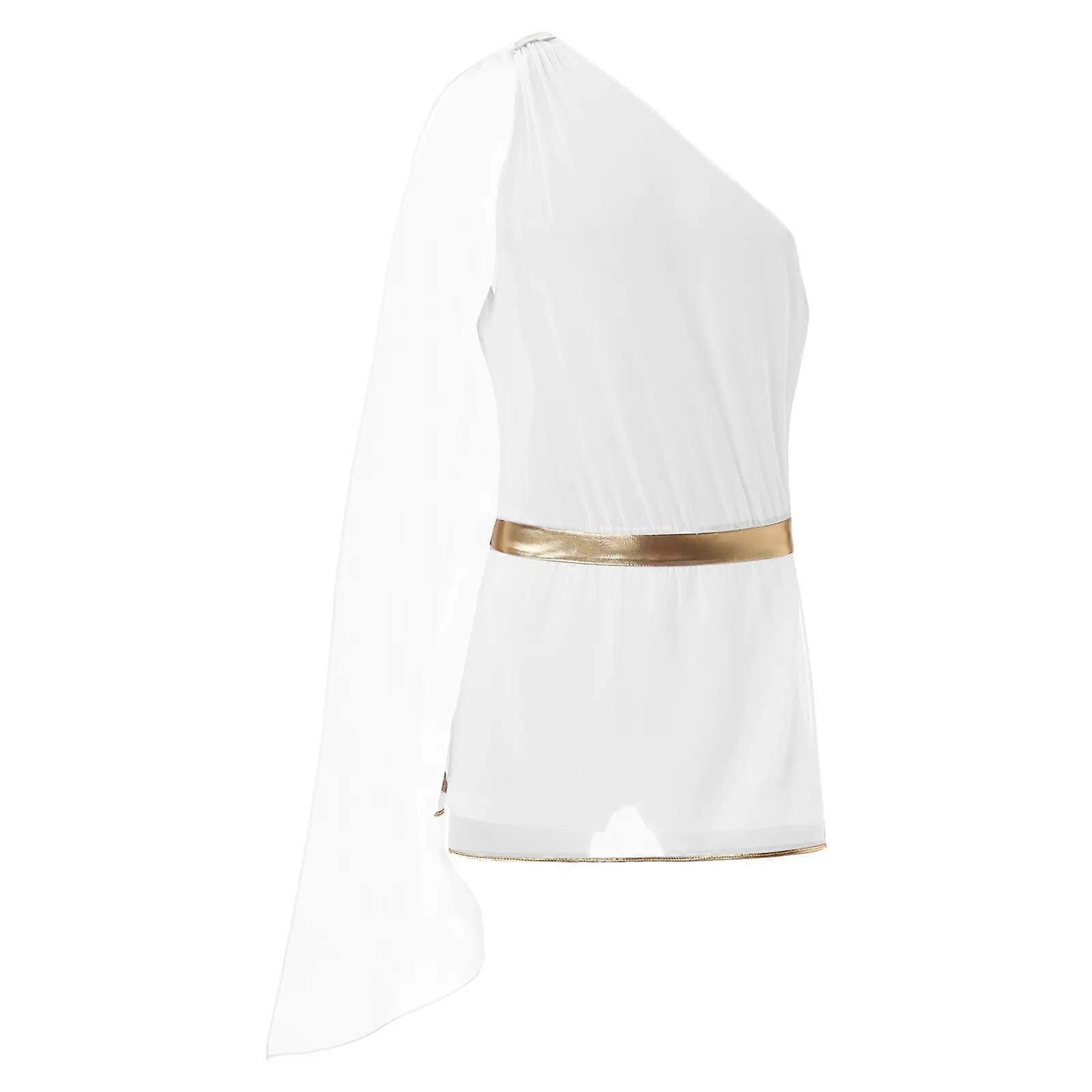 Mens Ancient Greek God Costume One Shoulder Toga Skirt Built-in Shorts ...