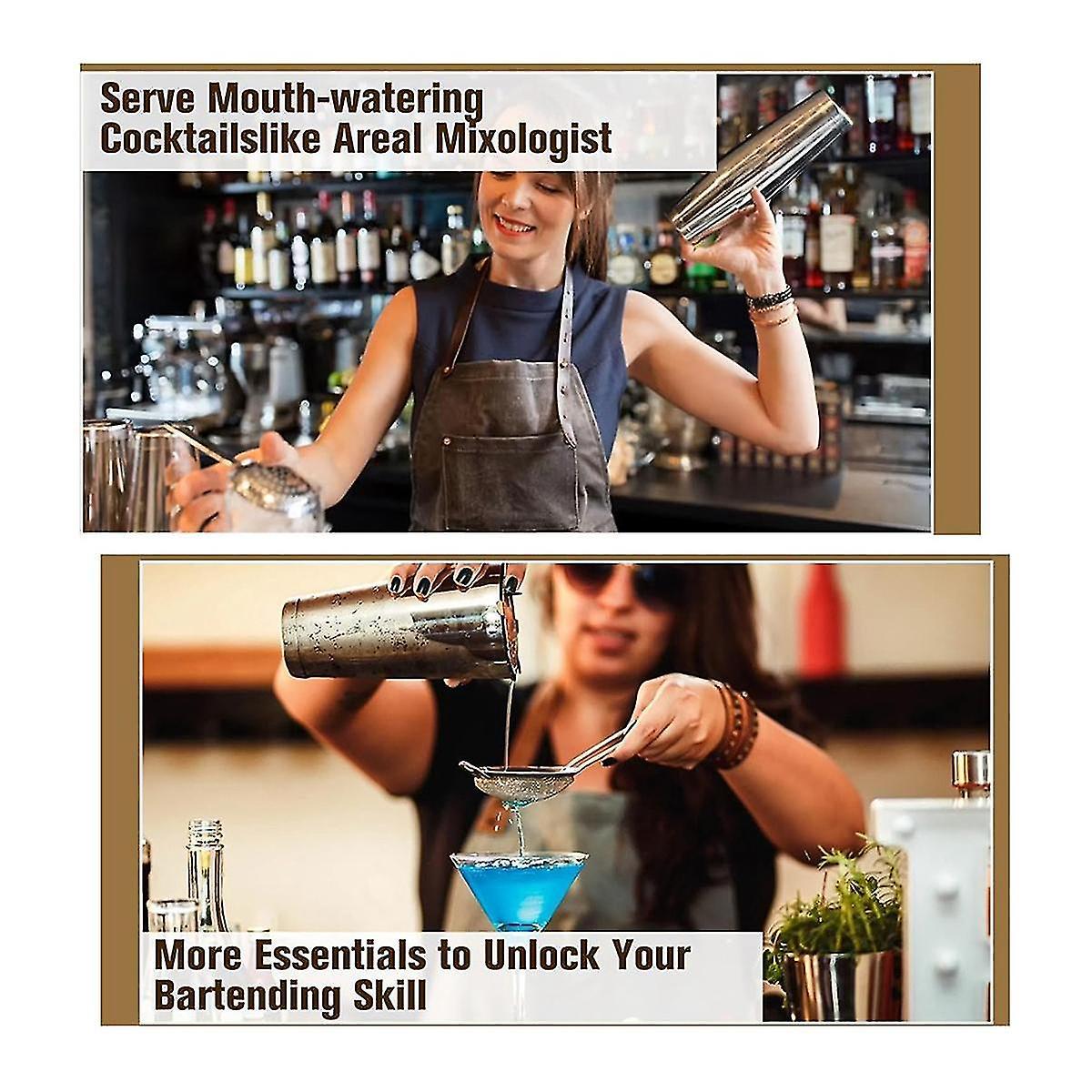 Boston Shaker Cocktail Set Bartender Kit, 12 Pcs Drink Shaker with ...