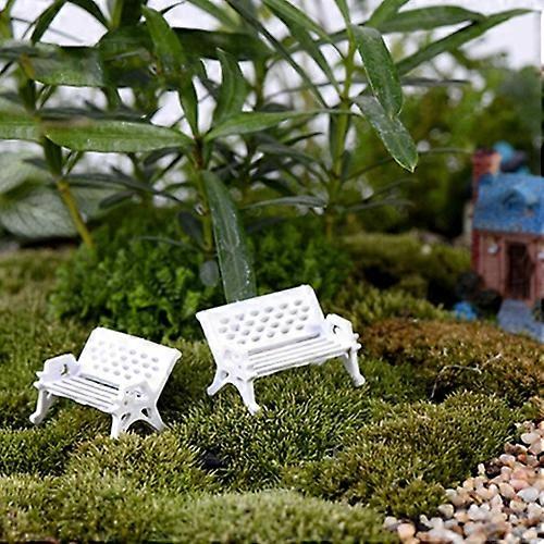 2Pcs Mini Park Seat Bench Garden Ornament Miniature Craft Fairy ...