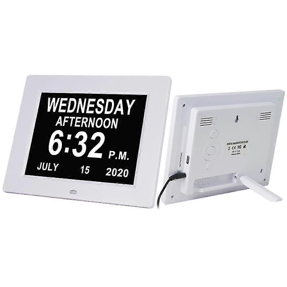 Digital Calendar Alarm Day Clock With 8" Large Screen Display, Am Pm, 5 ...