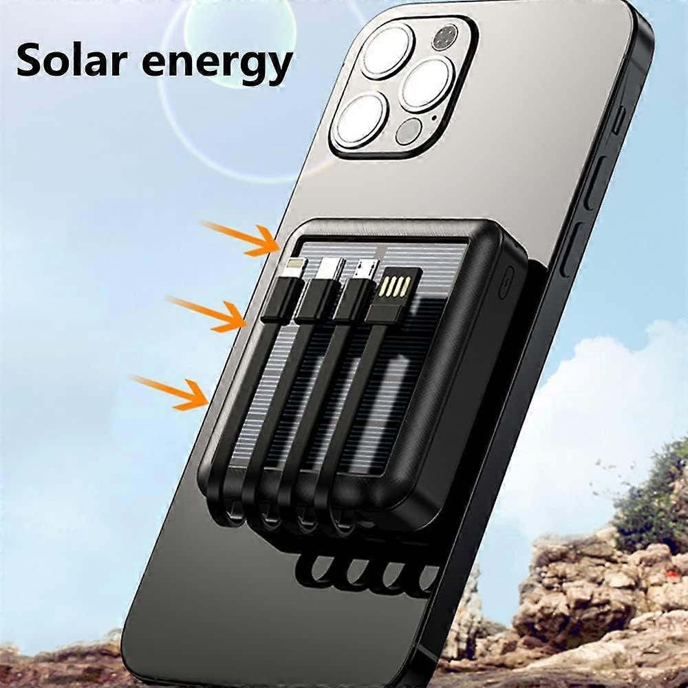 20000mAh Solar Portable Charger, Mini Solar Power Bank with 4 Built-in ...