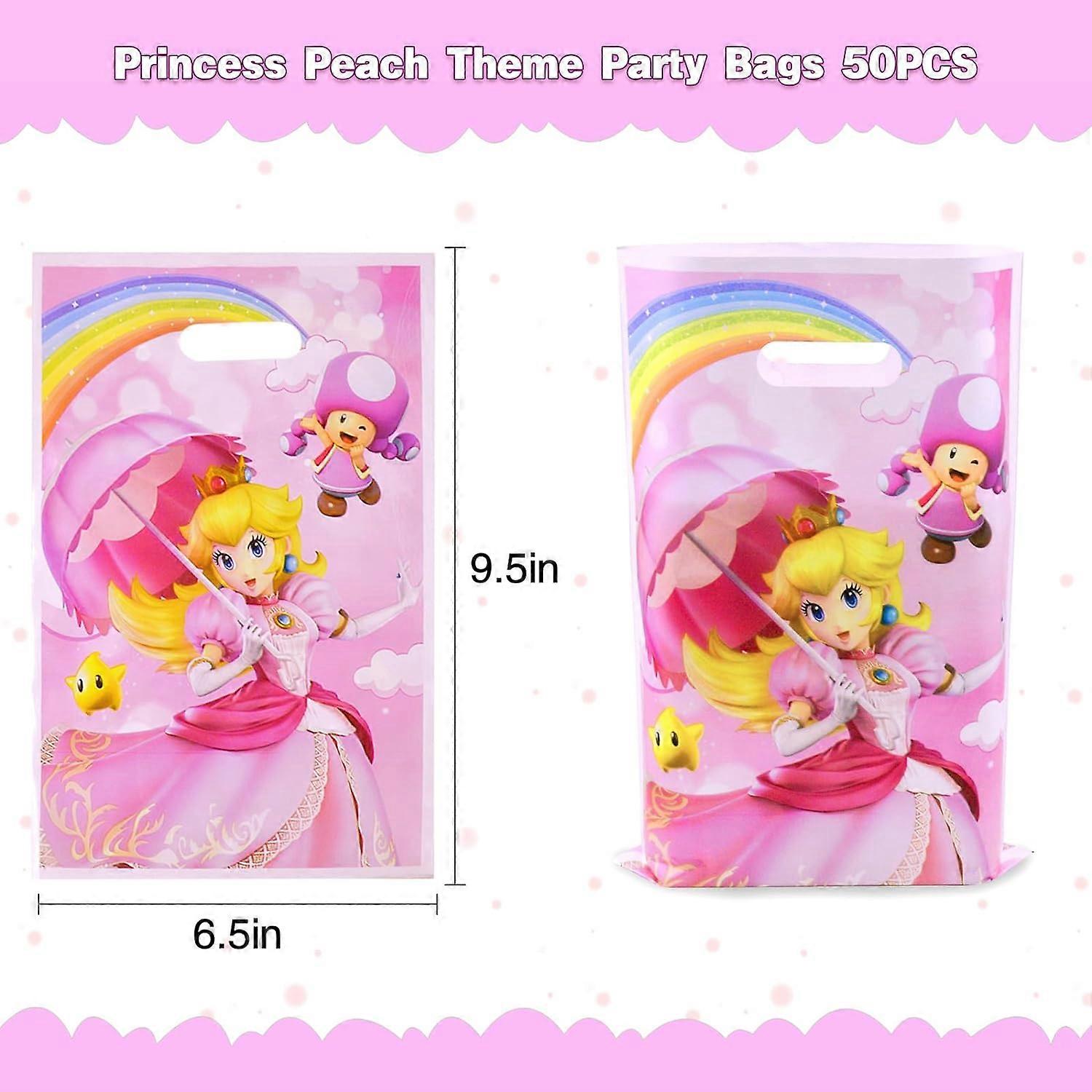 50 Pcs Party Favor Bags, Princess Peach Party Favor for Kids Goodie ...