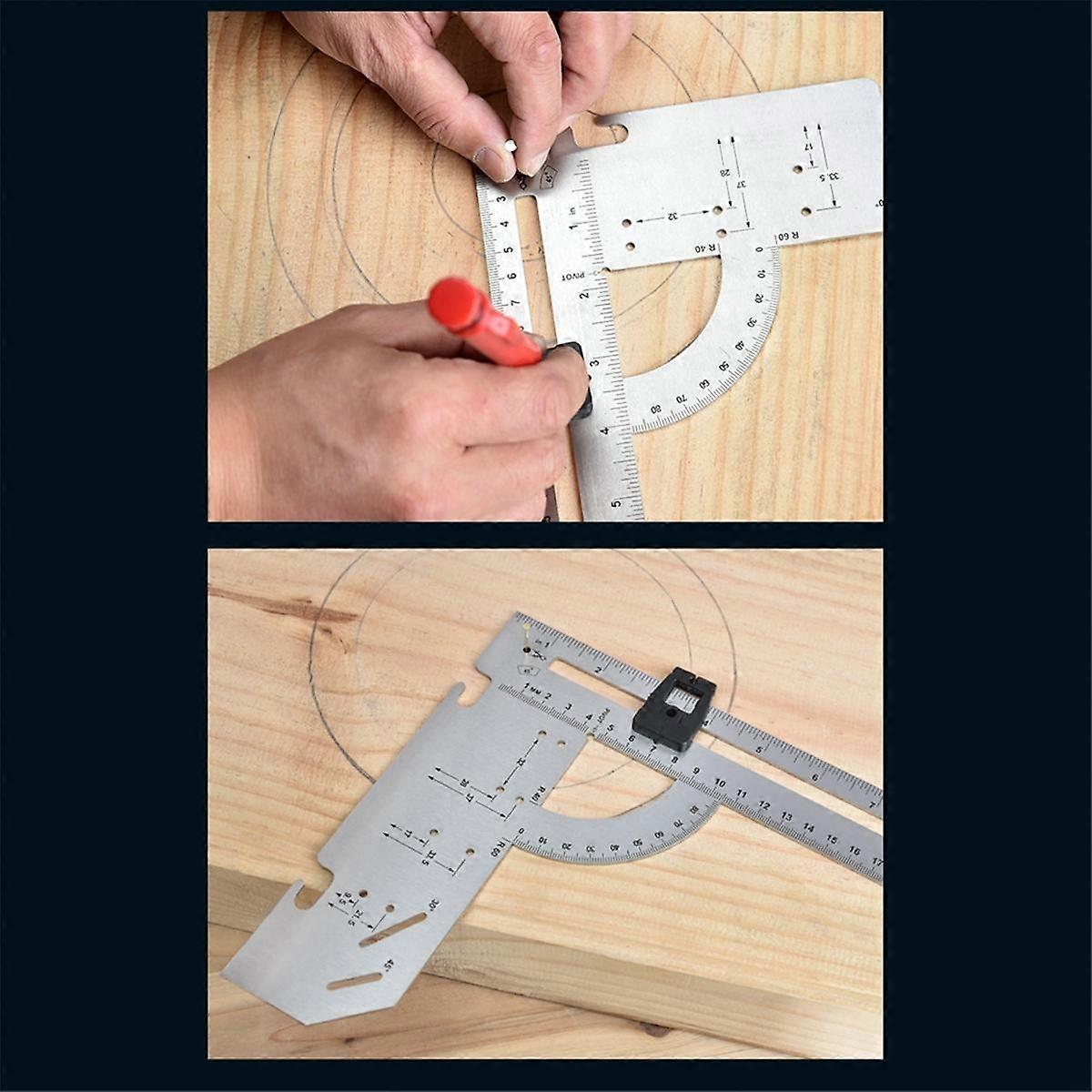 Woodworking Combination Square, Inch/Metric Metal Combo Square ...
