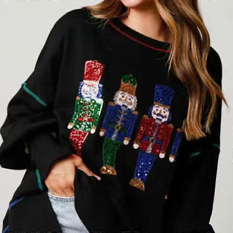 Christmas Nutcracker Patch 4pcs Iron On Christmas Sequin Nutcracker ...