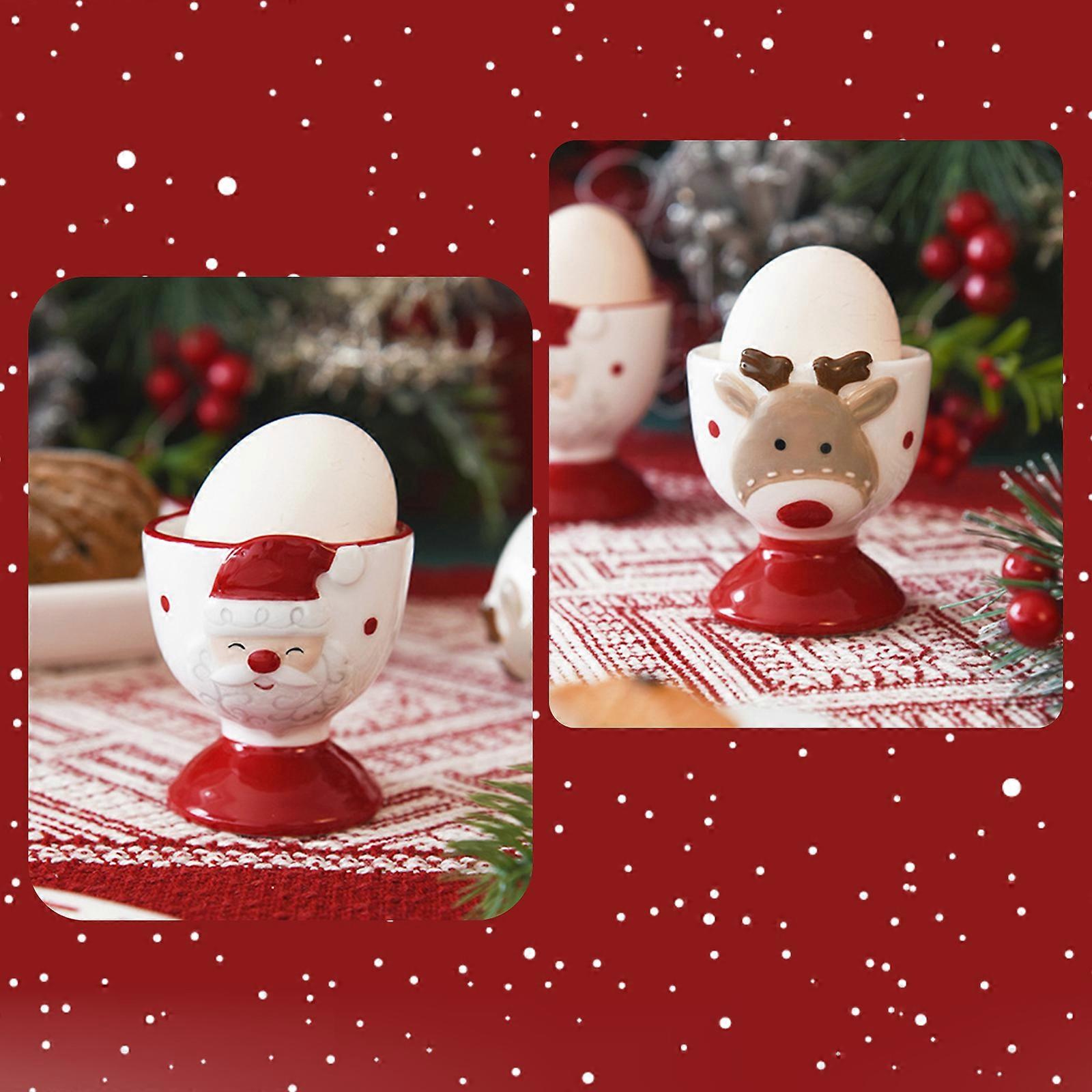 Ceramic Christmas Egg Cup,Adorable Egg Stand Egg Container,Ceramic Egg ...