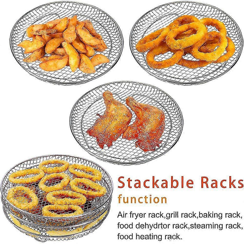 8-inch 3-layers Rack Stackable Grid Grilling Rack Stainless Steel Round ...