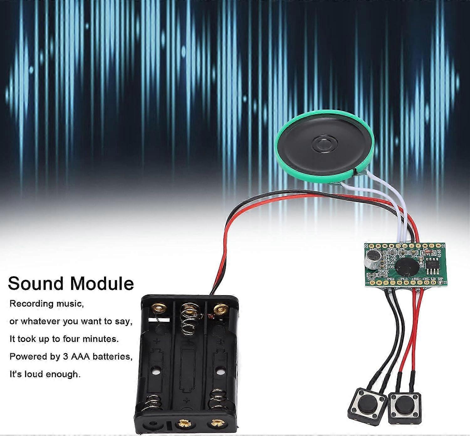 4 Minutes Sound Module Button Control DIY Music Sound Talk Recordable ...