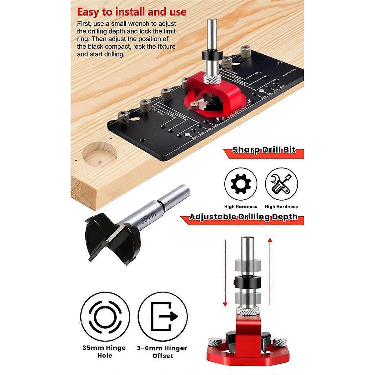 35mm Concealed Hinge Jig, Shelf Pin Drilling Guide, Cabinet Hinge ...